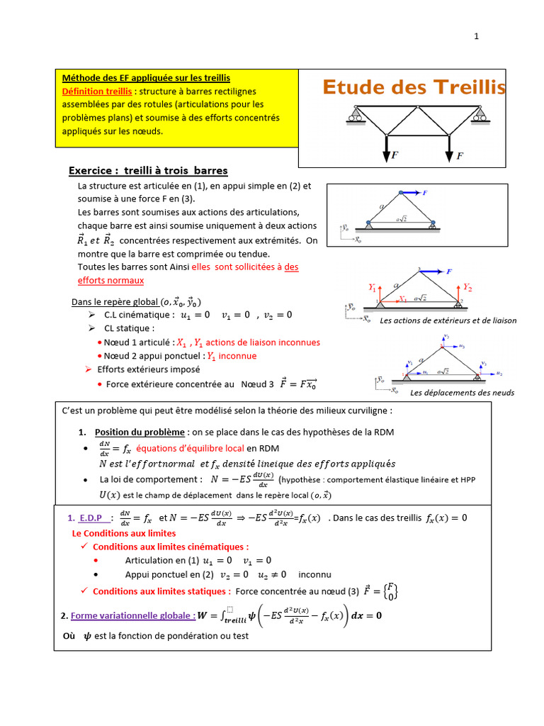 Analyse des treillis par EF | PDF | Treillis (assemblage) | Résistance ...