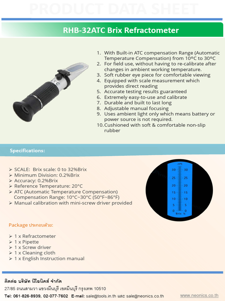 Brix Refractometer for Field Use | PDF