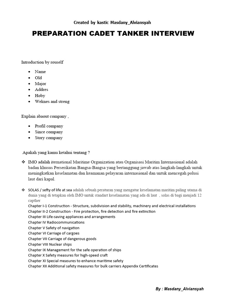 Preparation guide cadet interview | PDF