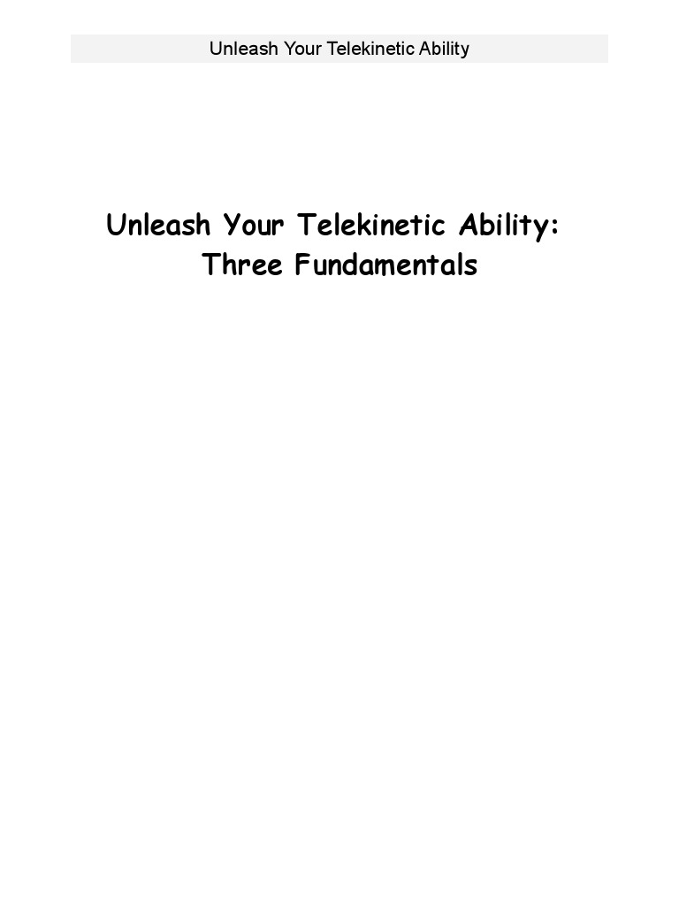 Unleash Your Telekinetic Ability | PDF | Plane (Esotericism) | Matter