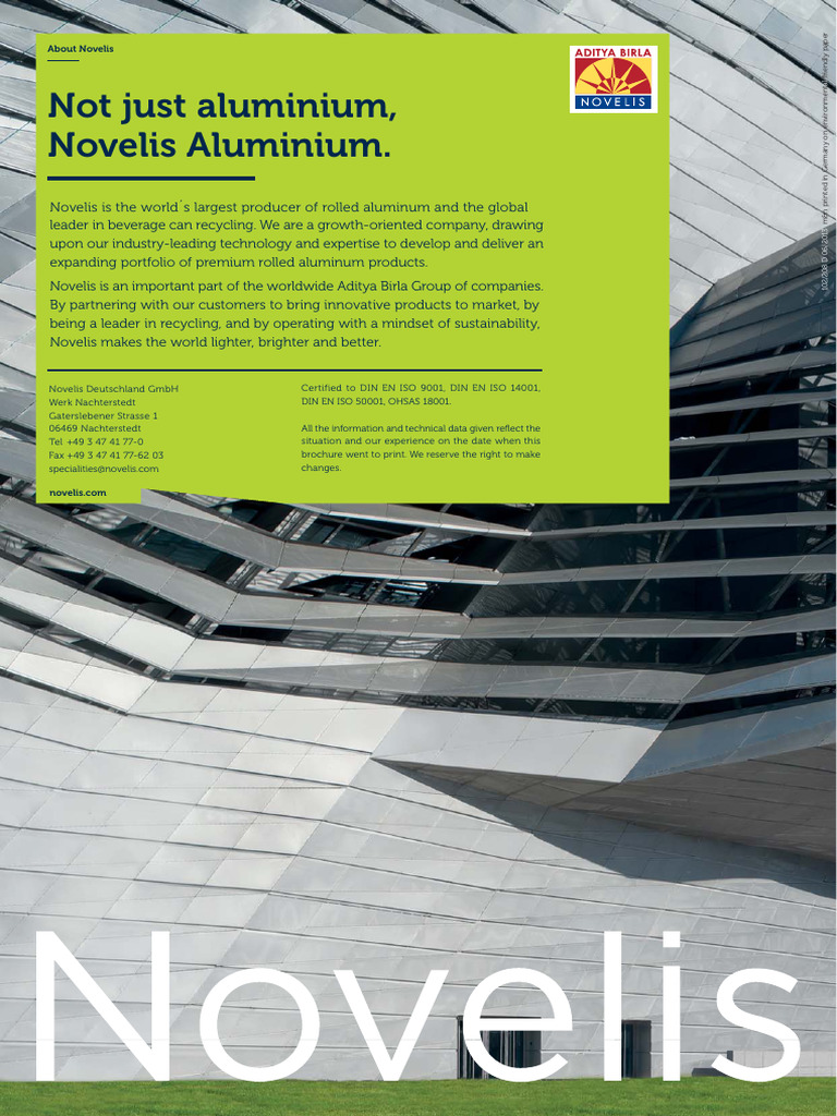 9-Brochure Novelis J57S J73A | PDF | Corrosion | Recycling