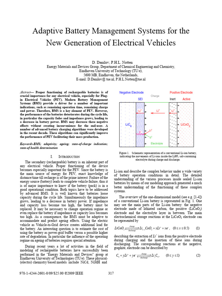 Adaptive Battery Management Systems For The New Generation of ...