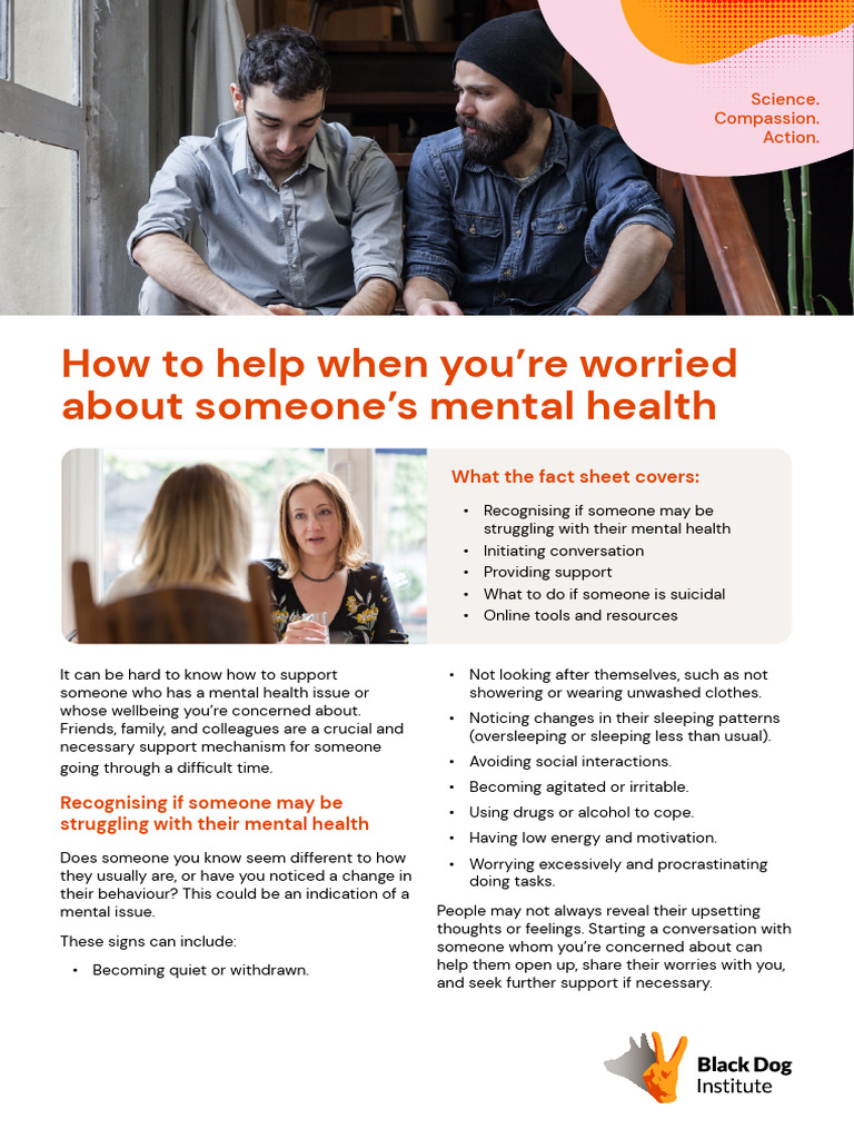 How To Help When Youre Worried About Someones Mental Health Fact Sheet ...