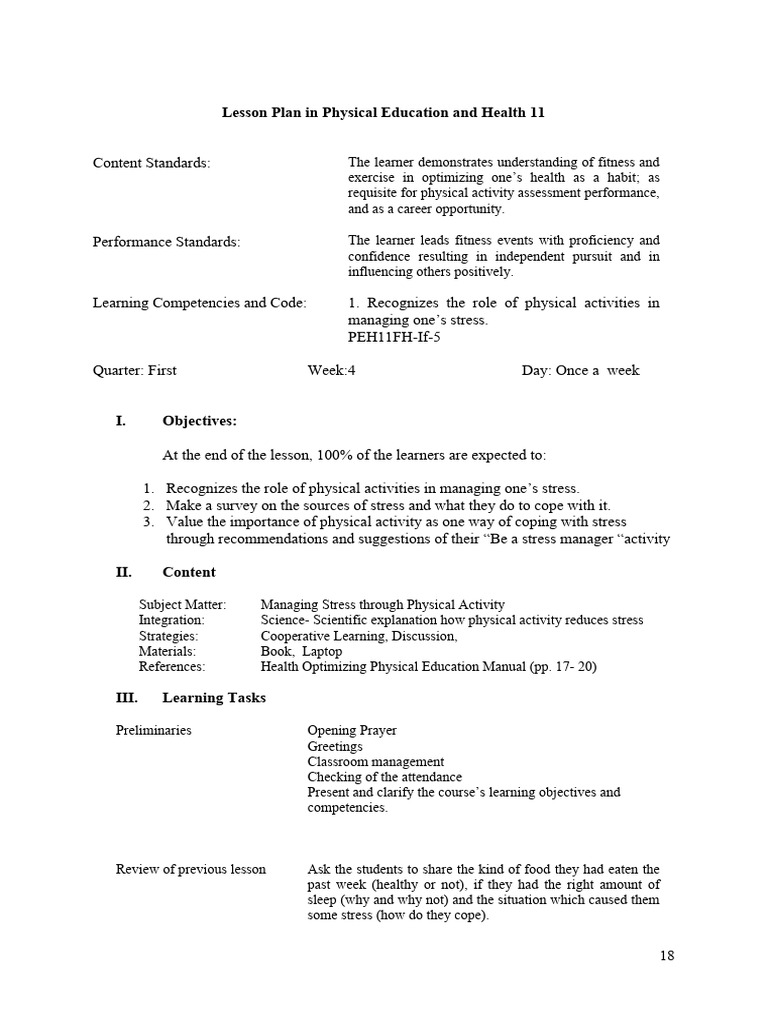 Managing Stress through Physical Activity | PDF | Stress (Biology ...