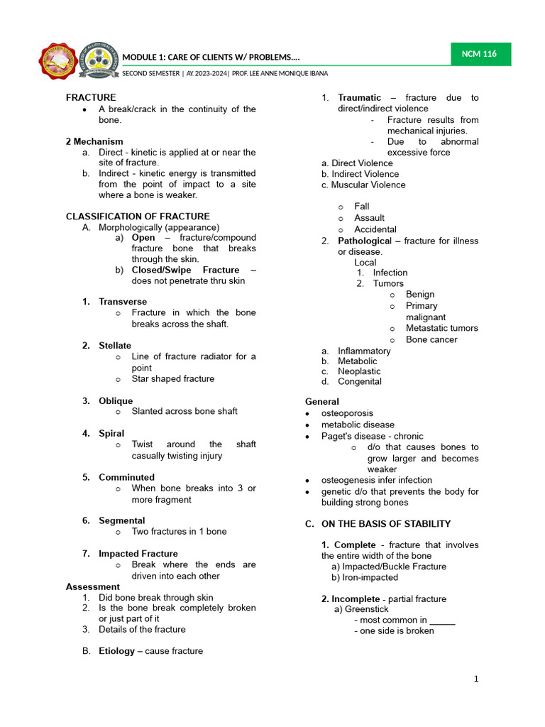 Fracture | PDF | Medicine | Causes Of Death