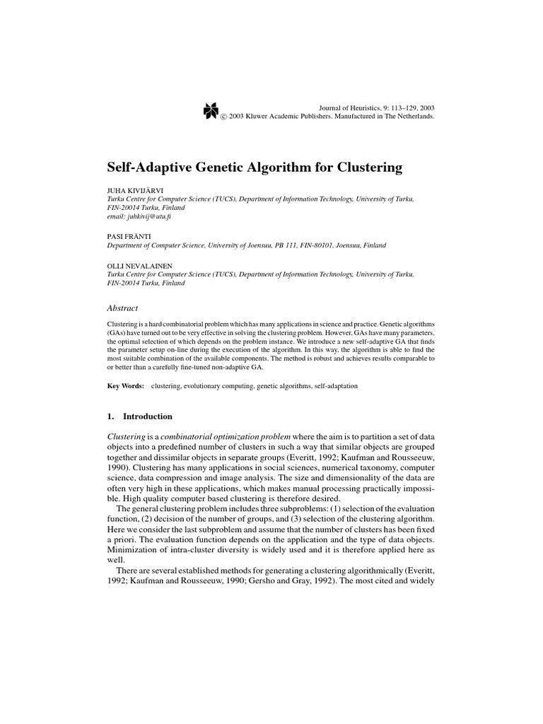 Video 18 | PDF | Cluster Analysis | Genetic Algorithm