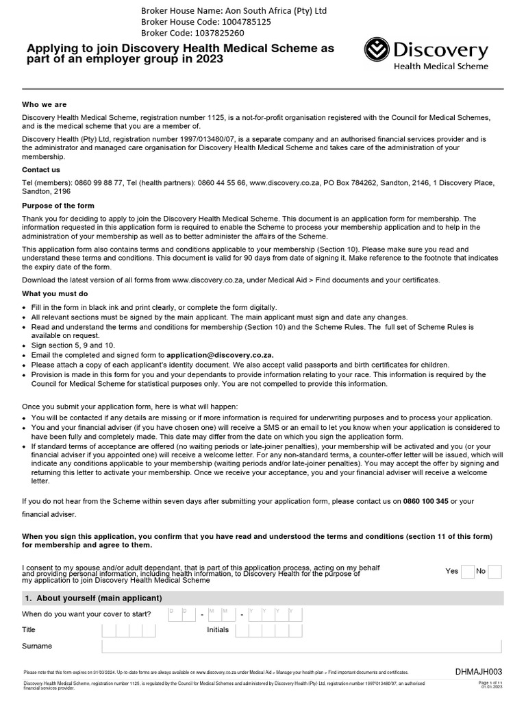 Applying to Join DHMS as Part of an Employer Group | PDF | Identity ...