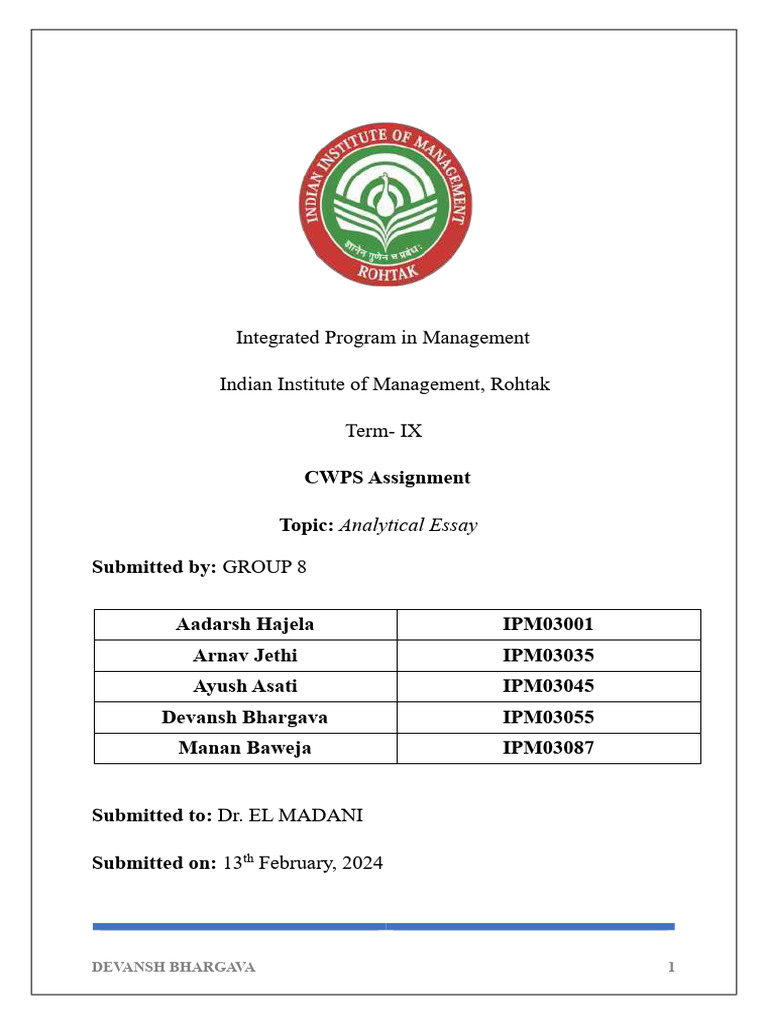 Group8 CWPS AnalyticalEssay | PDF | Mystery, Thriller & Crime Fiction