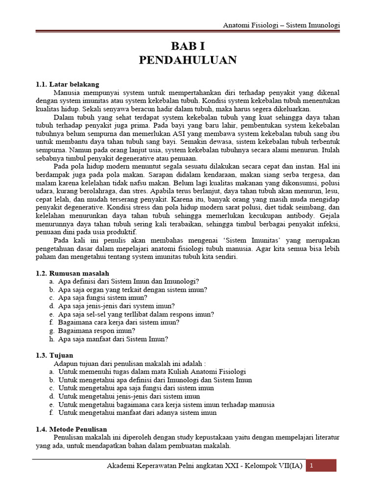 Anatomi Fisiologi Sistem Imunologi Pdf