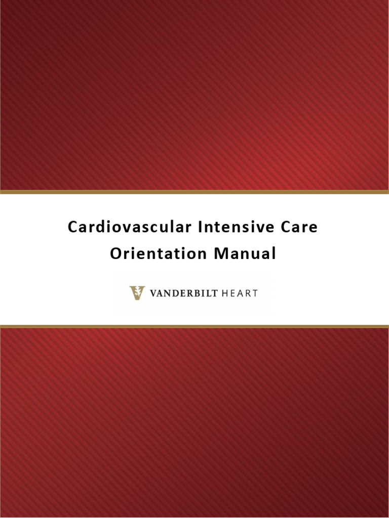 CVICU Orientation Manual - 1 | PDF | Heart Valve | Diastole