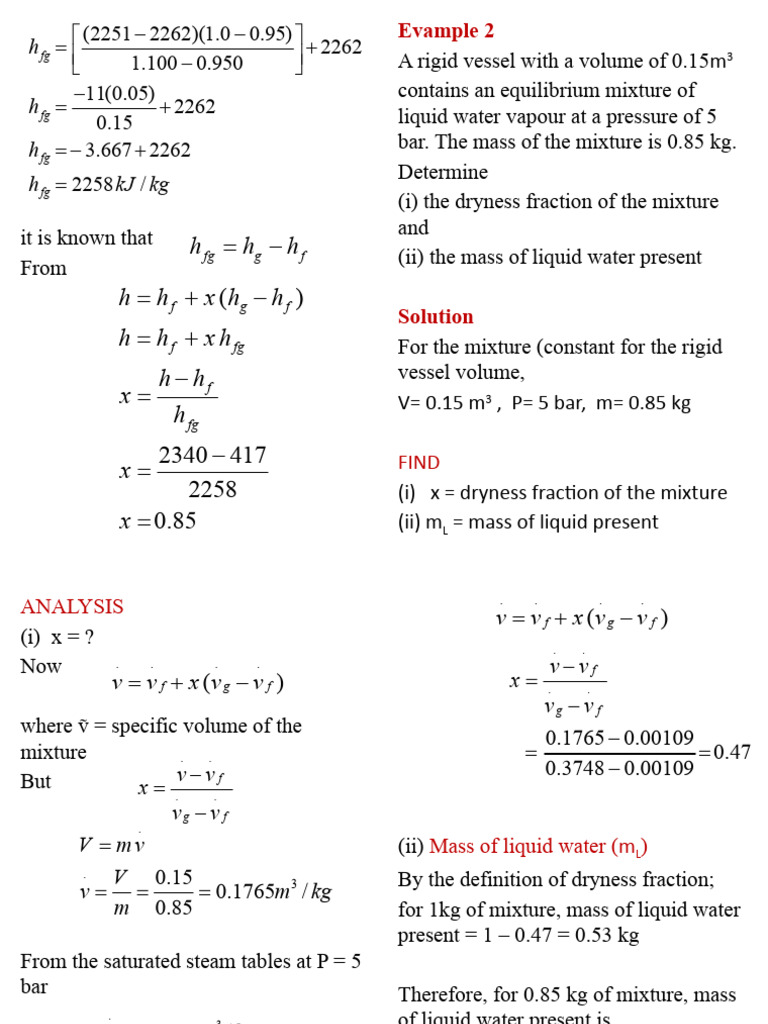Thermodynamics: Steam Table Calculations | PDF | Soft Matter | Physical ...