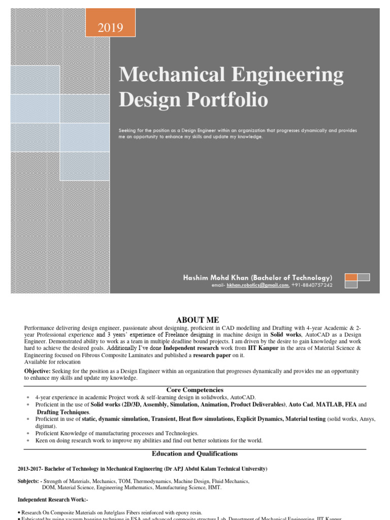 CAD Portfolio | PDF | Composite Material | Mechanical Engineering
