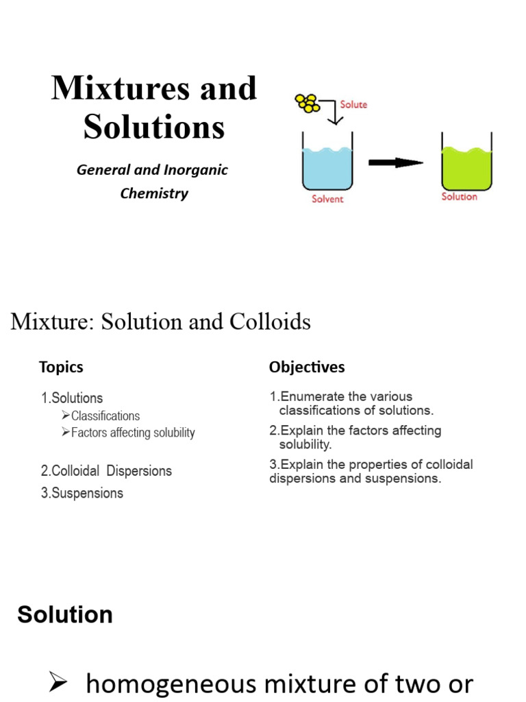 8 Mixtures and Solutions (Revised) | PDF | Solubility | Mixture
