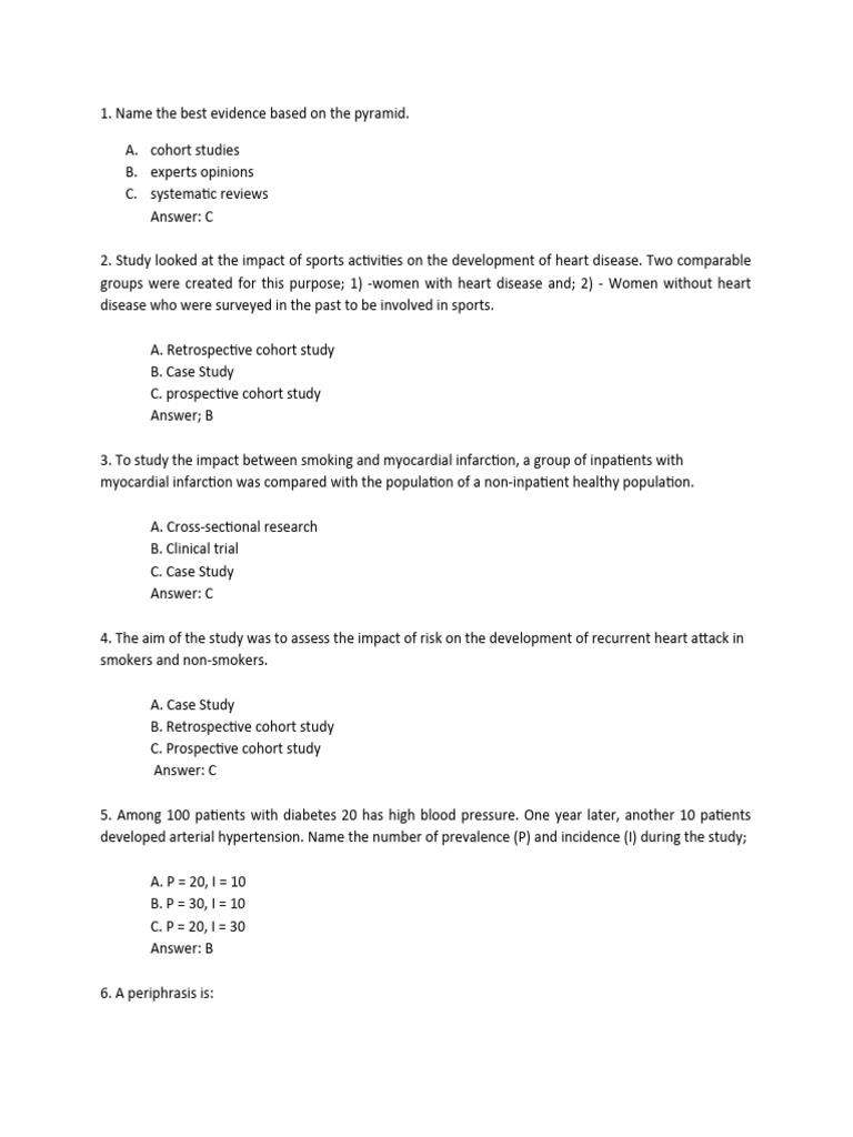 Medical Research Study Guide | PDF | Cohort Study | Epidemiology