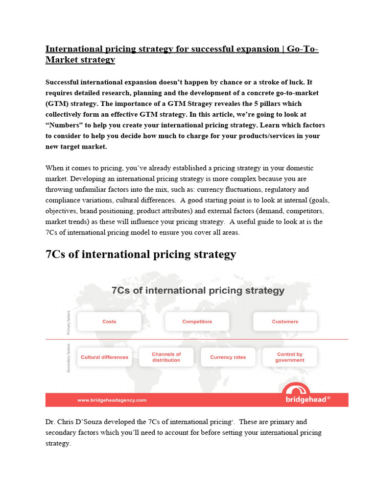 International Pricing Strategy For Successful Expansion | Download Free ...
