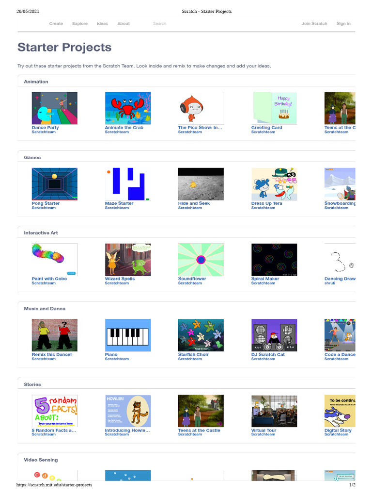 Scratch - Starter Projects | PDF