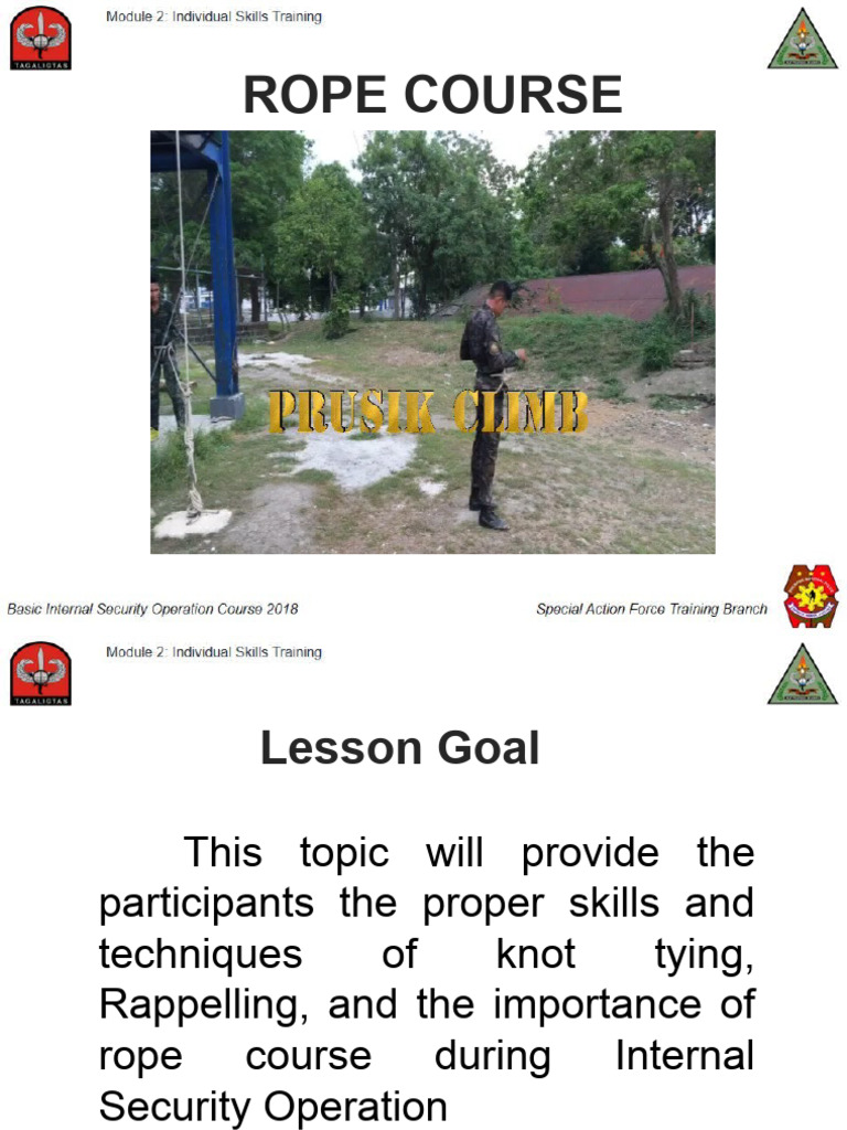 PP Module 2.8 Rope Skills, Techniques and Application | PDF | Knot | Rope