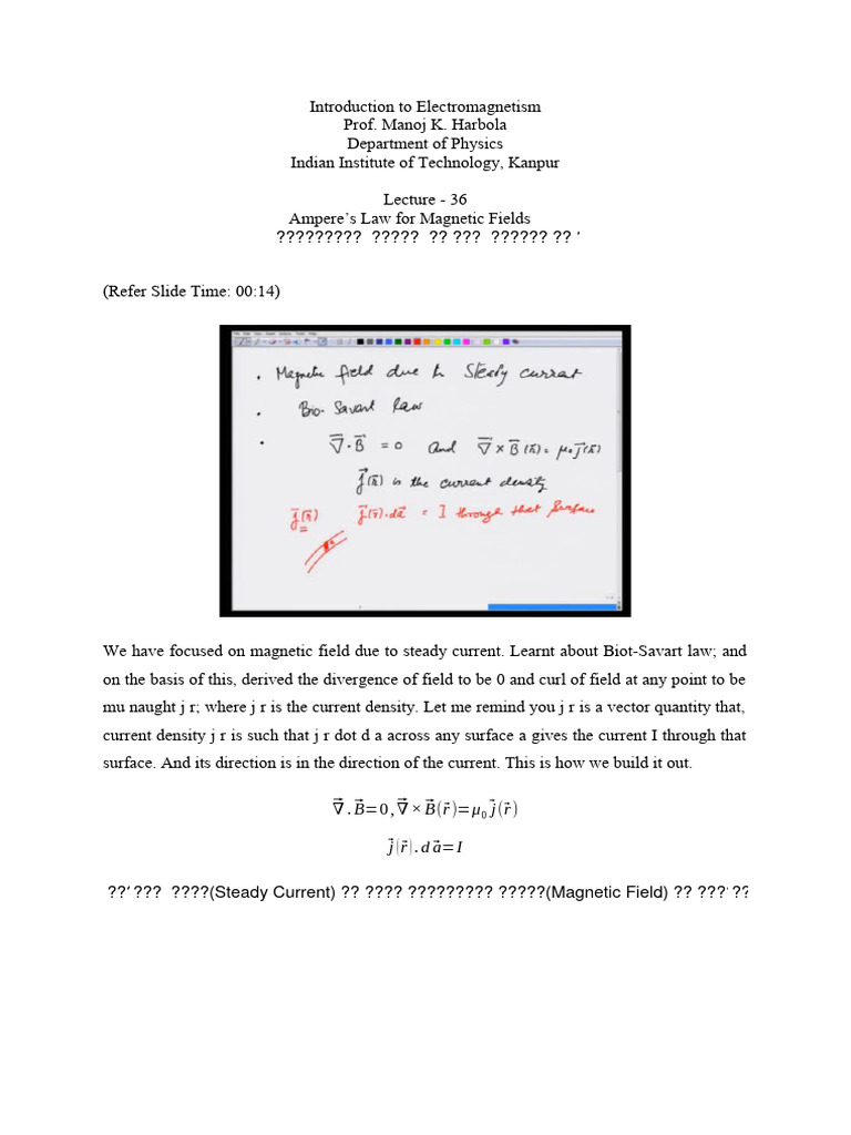 Ampere's Law and Mu Naught Explained | PDF | Magnetic Field | Electric ...