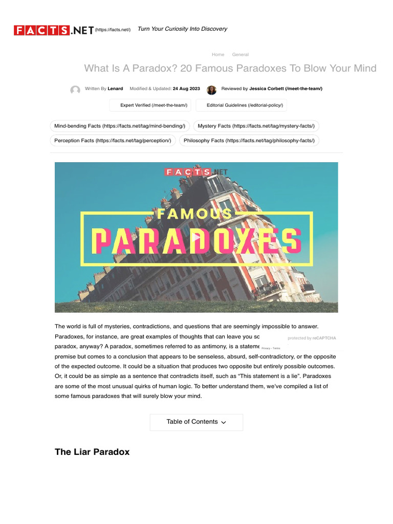 20 Paradoxes That Will Boggle Your Mind / What Is A Paradox? – LEKPU