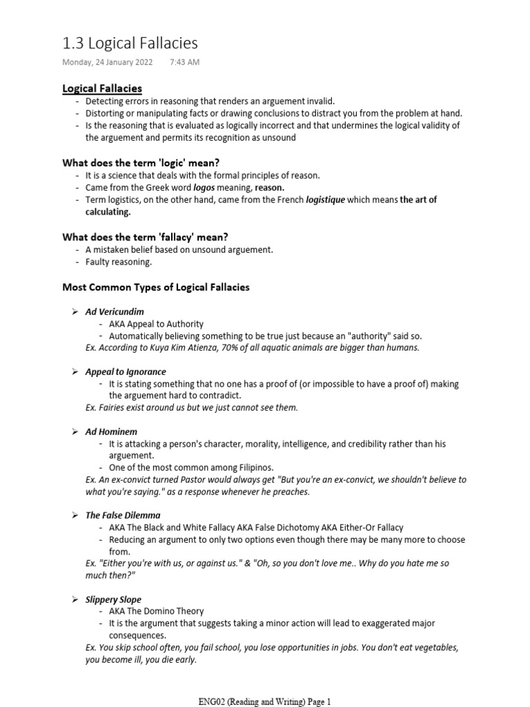 Logical Fallacies | PDF