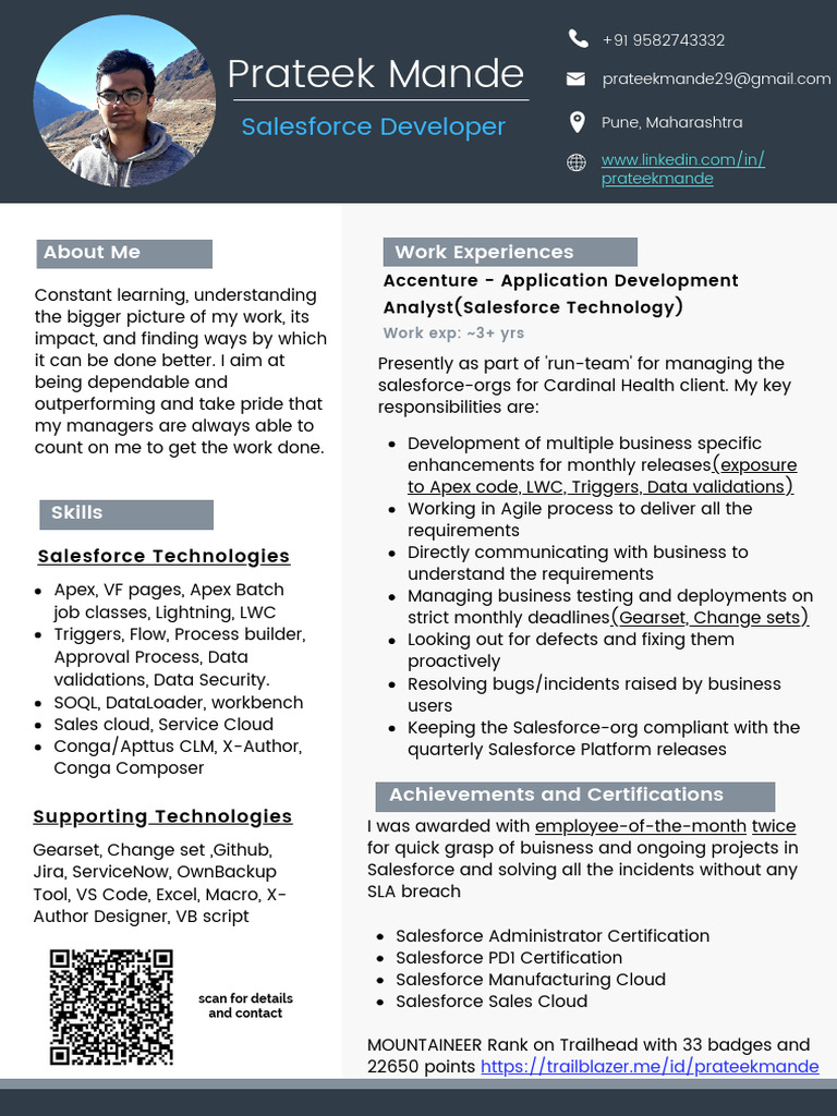 CV Prateek Mande Salesforce | PDF | Internet Of Things | Computer Science