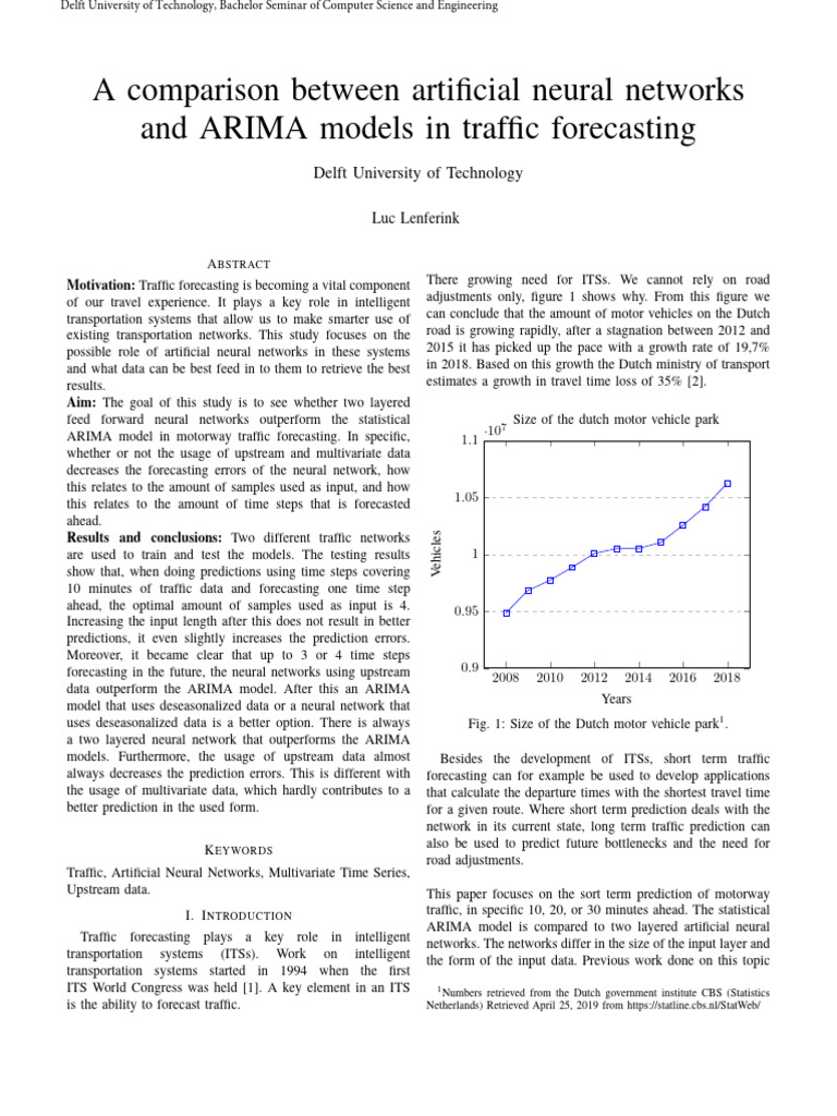 A Comparison Between Artificial Neural Networks and ARIMA Models in ... A Comparison Between Artificial Neural Networks and ARIMA Models in ...