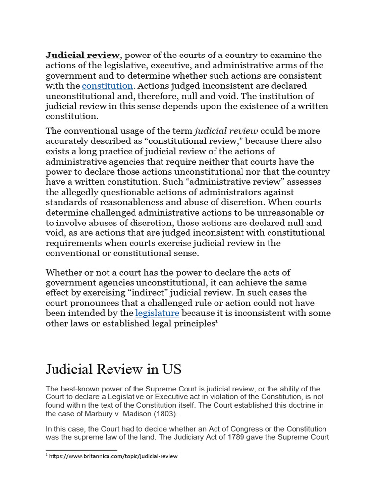 Judicial Review-Us | Download Free PDF | Judicial Review | Supreme ...
