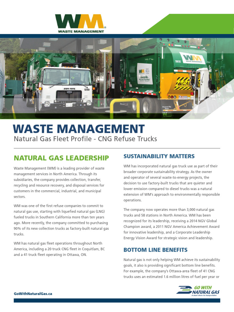 Waste Management Fleet Profile EN | PDF | Natural Gas | Waste Management