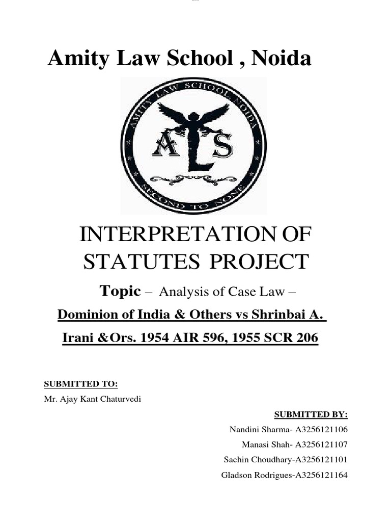 Interpretation of Statutes Project | PDF | Judgment (Law) | Judiciaries