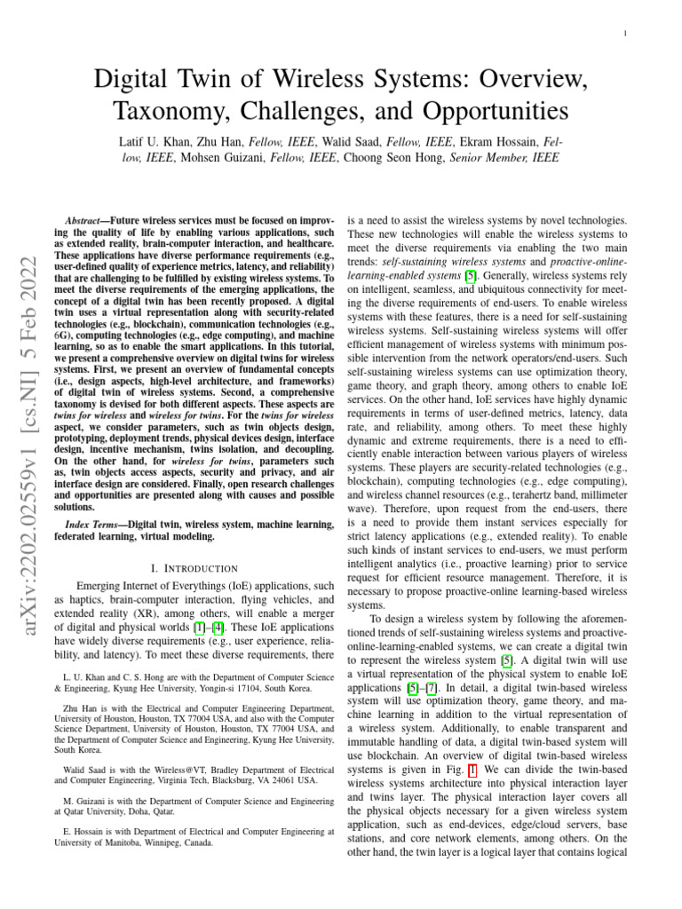 Digital Twin of Wireless Systems Overview | PDF | Computer Network ...