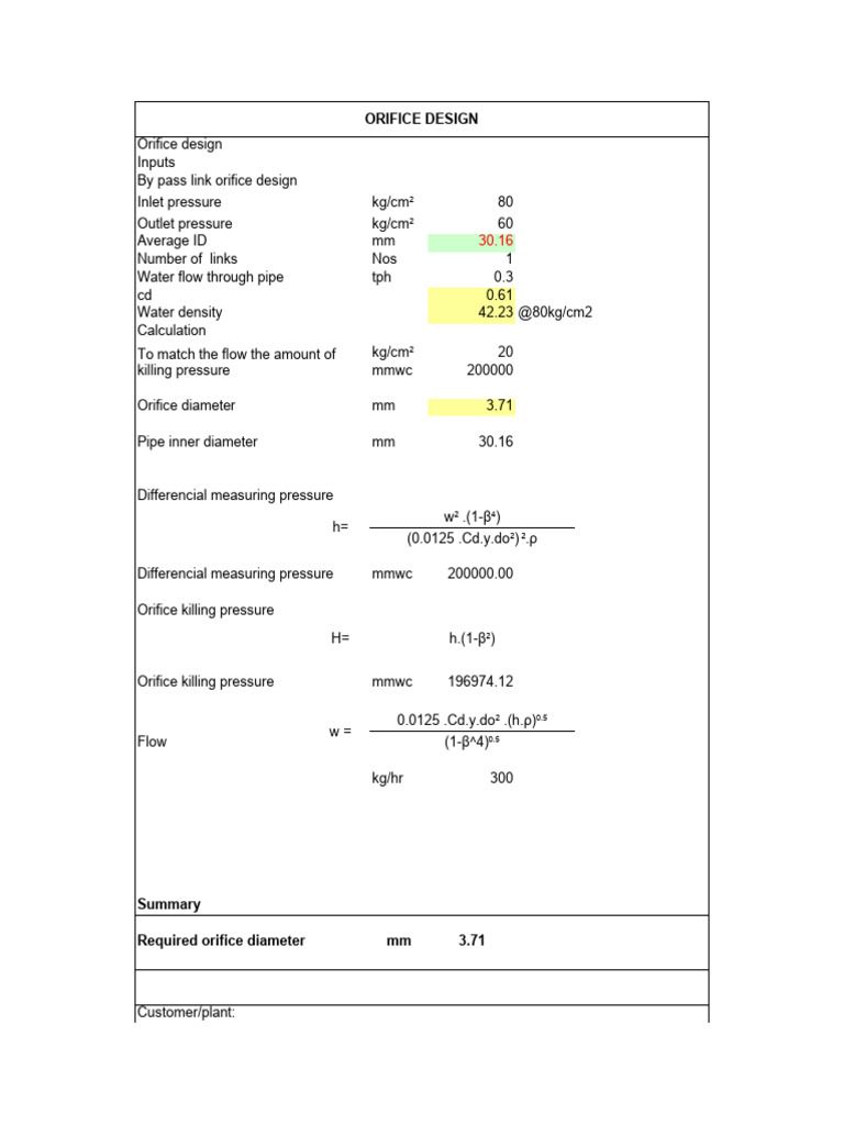 Orifice Sizing | PDF