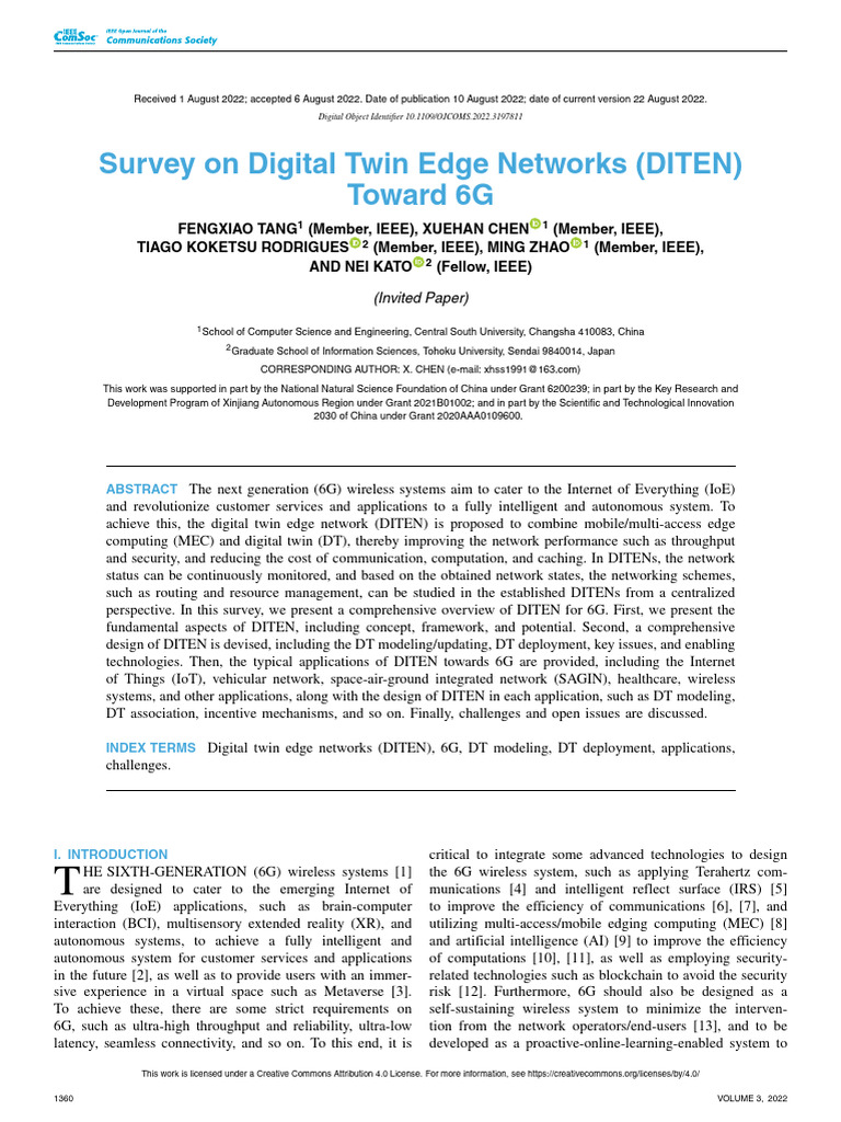 Digital Twin Edge Networks for 6G | PDF | Computer Network | Cloud Computing