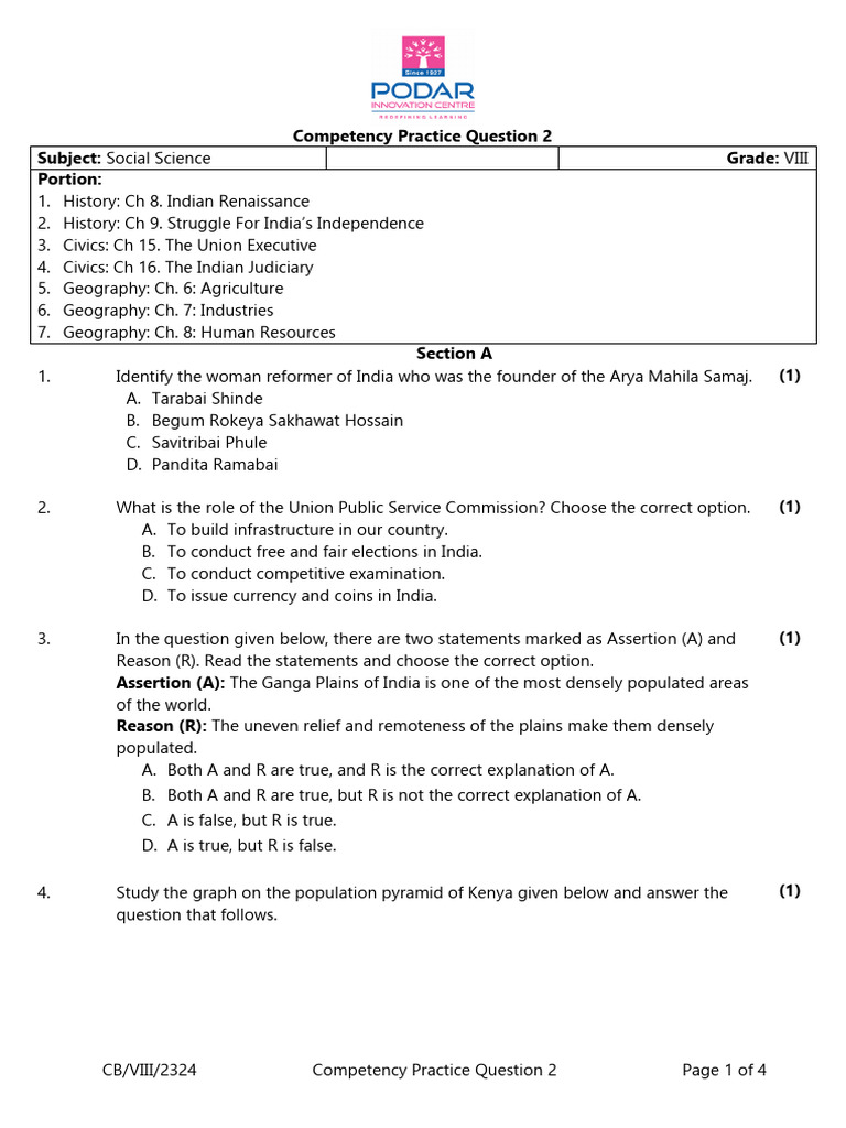 QP - CB - VIII - Social Science - CPQ 2 | PDF