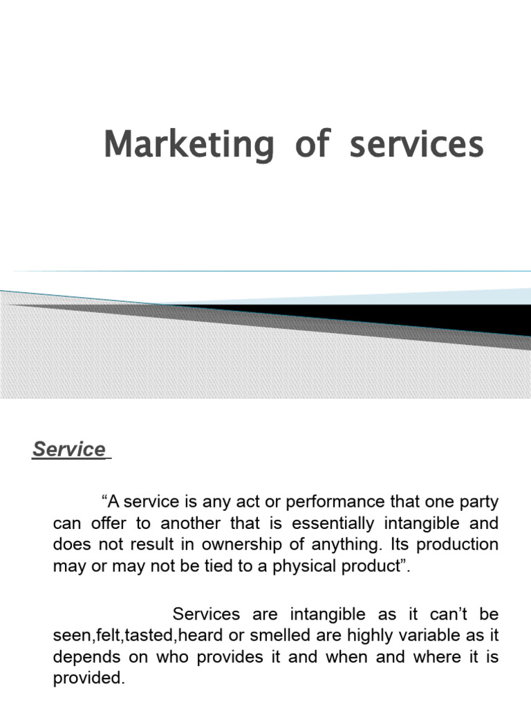 Marketing of Services | PDF | Marketing | Goods
