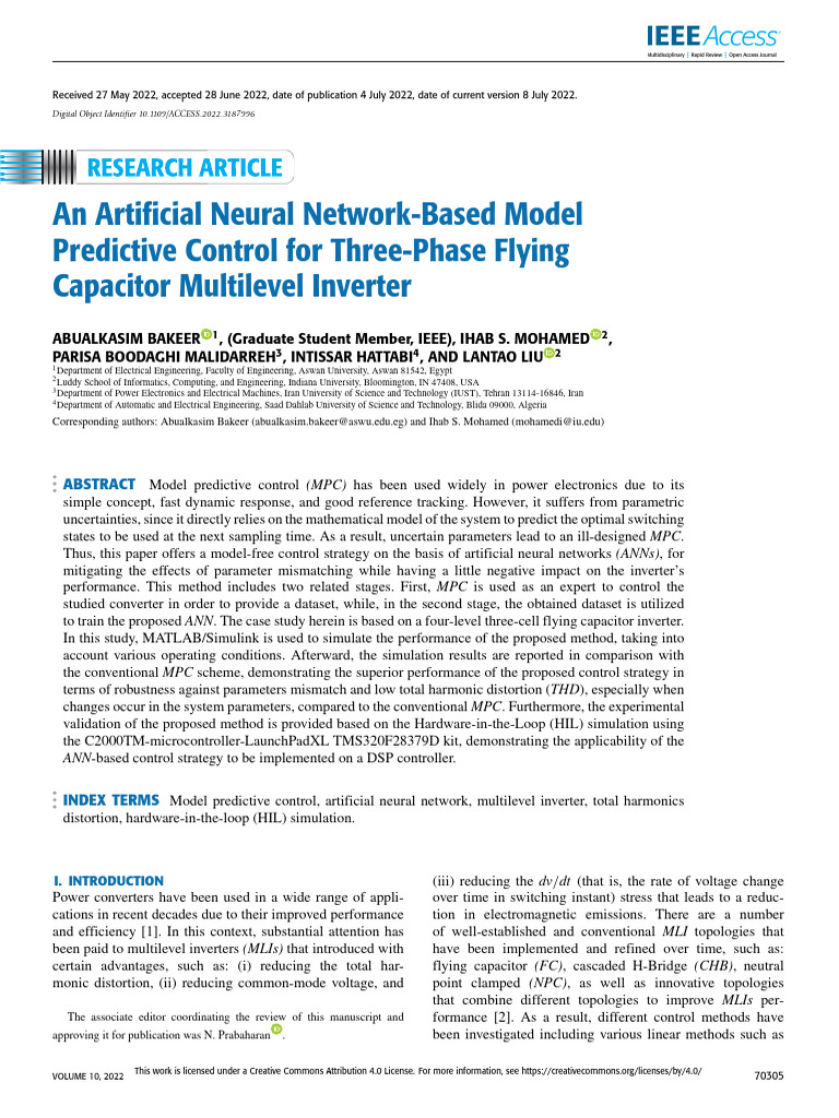 An Artificial Neural Network-Based Model Predictive Control for Three-Phase Flying Capacitor ...