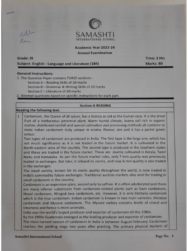 Annual English Paper | PDF