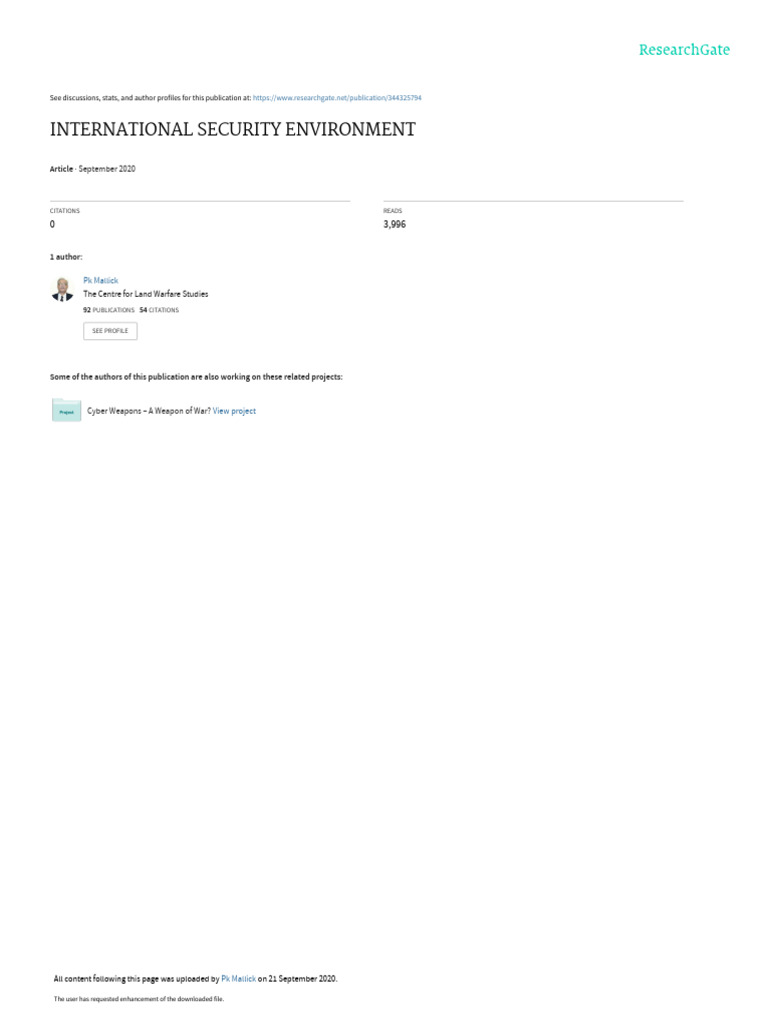 International Security Environment | PDF | Geopolitics | United Nations Security Council