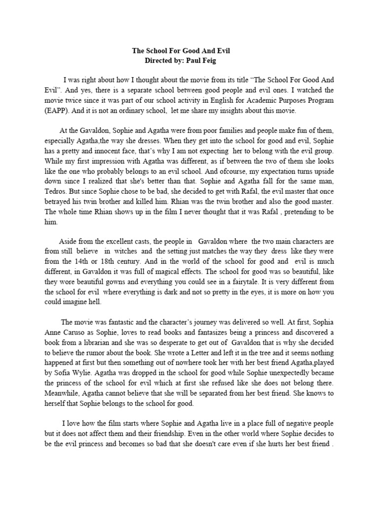 Insights on The School For Good And Evil | PDF | Poetry