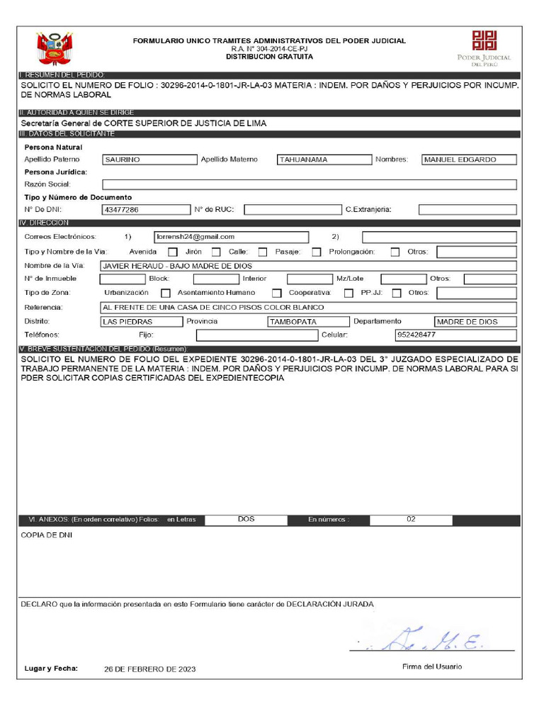 modelo de formulario | PDF