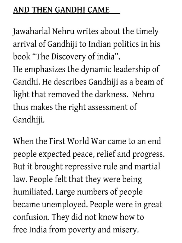Gandhi's Impact on Indian Society | PDF | Mahatma Gandhi | Jawaharlal Nehru