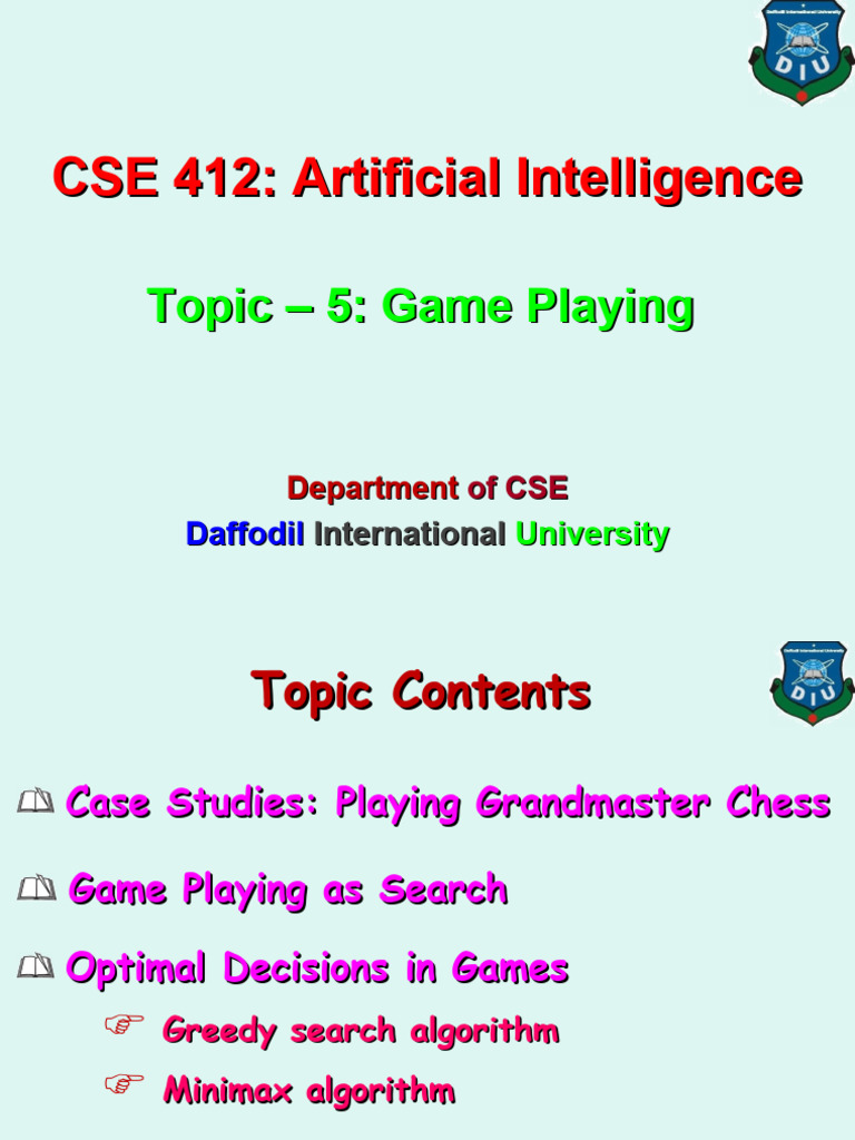 Topic - 5 (Game Playing) | PDF