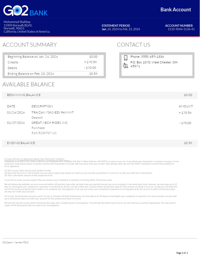 Go2 Statement 023-12.pdf - 1 | PDF | Service Industries | Financial ...