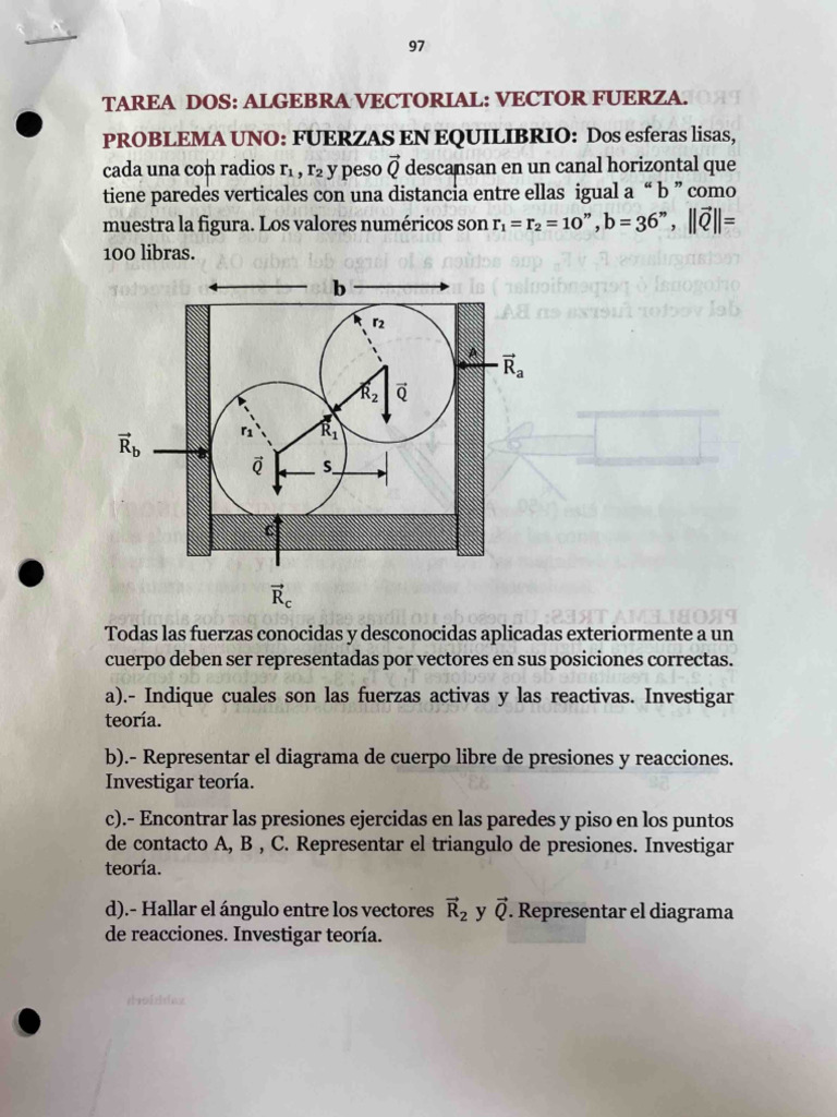 Tarea de Calculo Vectorial | PDF | Vector Euclidiano | Fuerza