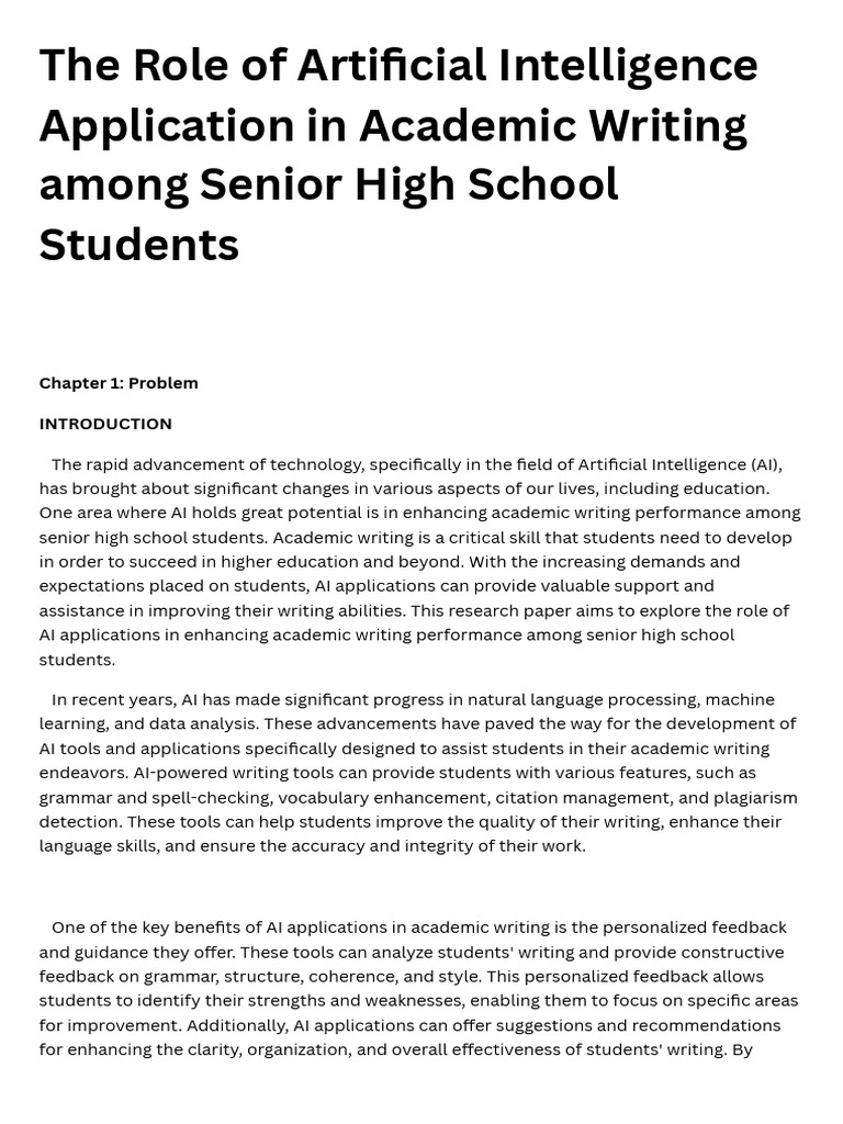 The Role of Artificial Intelligence Application Writing Among Senior High S - 20240304 - 223435 ...