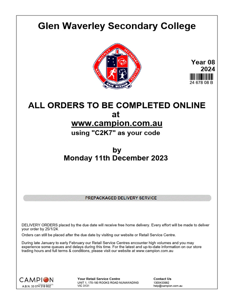 Glen Waverley Final PDF Year 8 | PDF | Pencil | Conservation And Restoration Materials