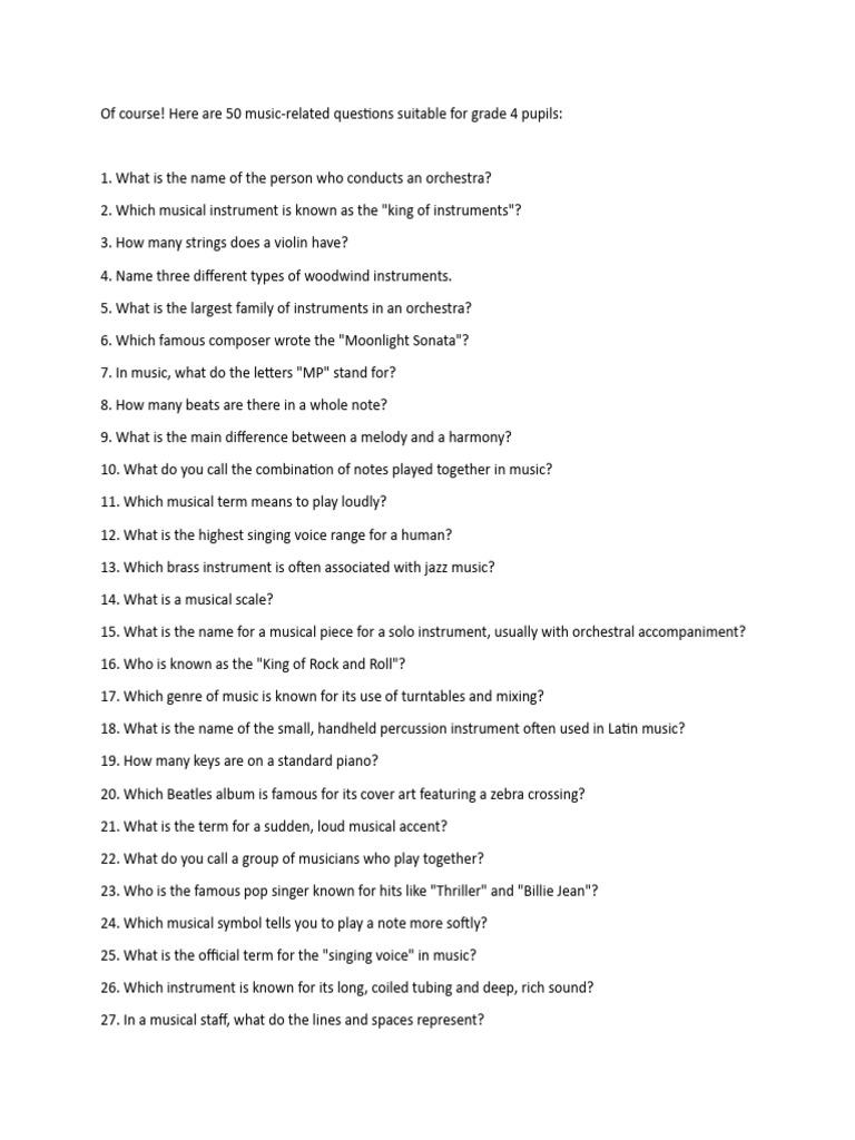 Questions For Tos | PDF | Musical Compositions | Sound