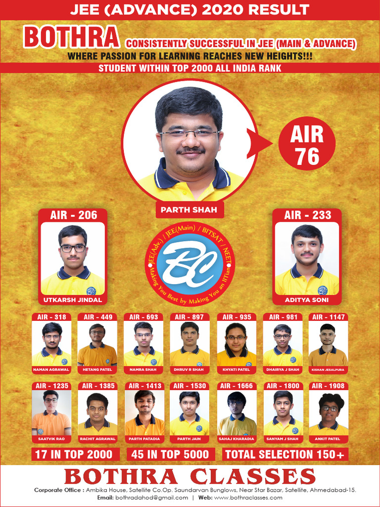 JEE Advanced 2020 Results Overview | PDF