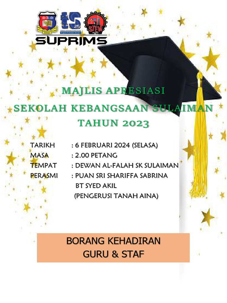 Kulit Borang Kehadiran Hac 2023 1 | PDF