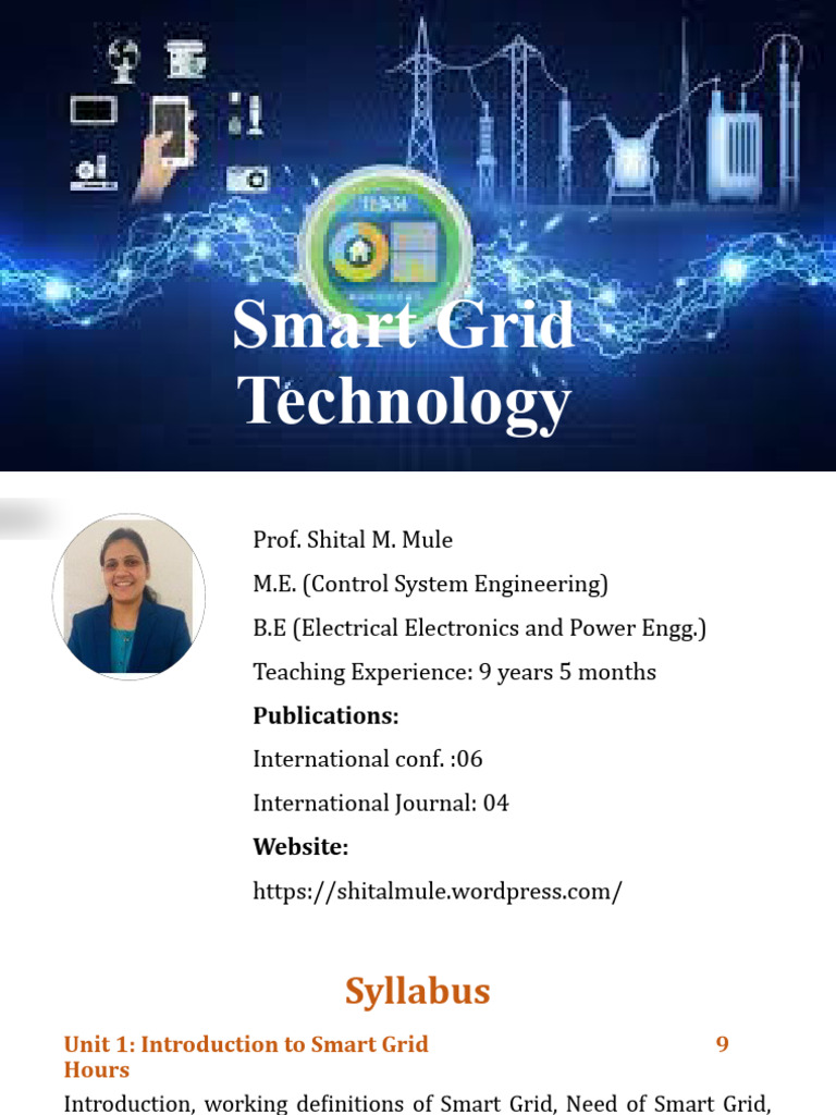 Unit 1 SGT | PDF | Smart Grid | Electrical Grid