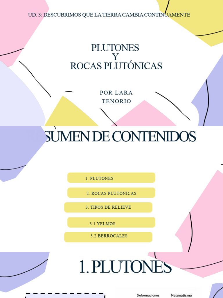 Plutones y Rocas Plutónicas: Tipos de Relieve | PDF | Ciencia y ...